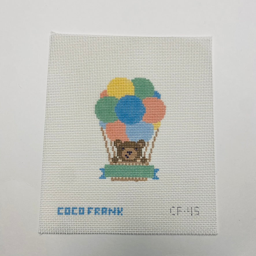 Hot Air Balloon Bear Canvas – KC Needlepoint
