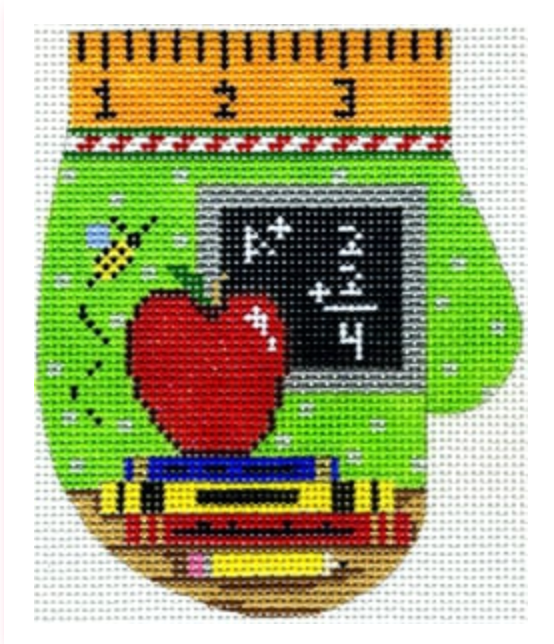 Favorite Teacher Mitten Canvas | KC Needlepoint