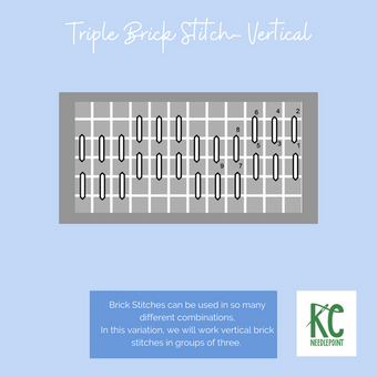 Triple Brick Stitch- Vertical – KC Needlepoint
