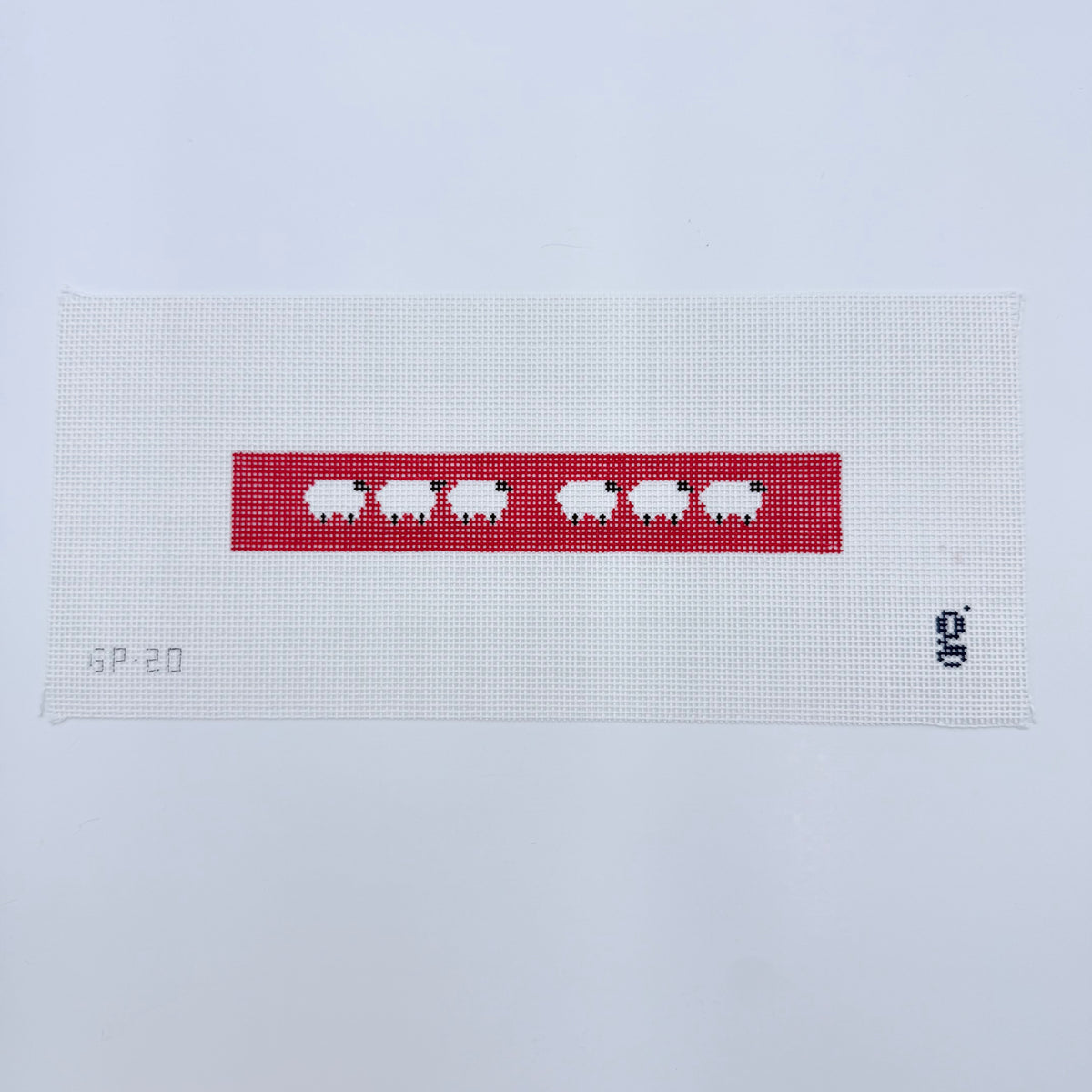 Sheep on Red Key Fob Canvas – KC Needlepoint
