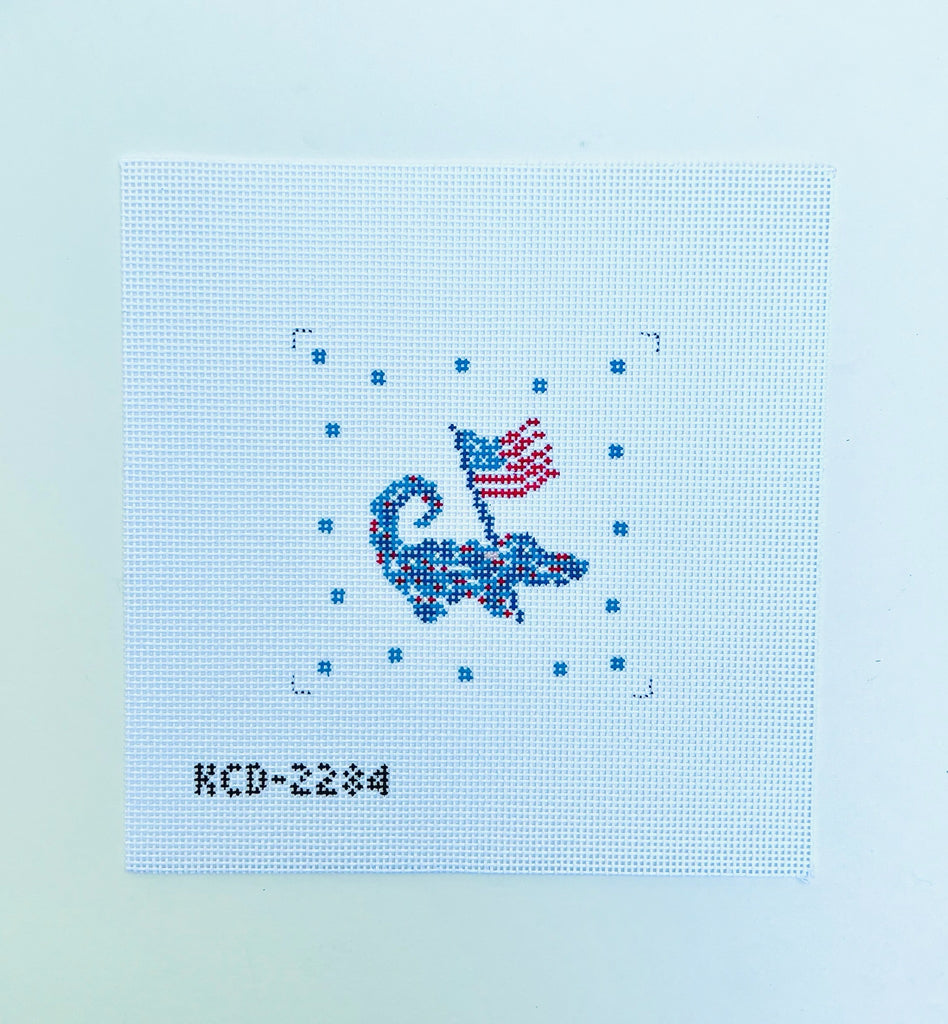 Patriotic Gator Canvas | KC Needlepoint