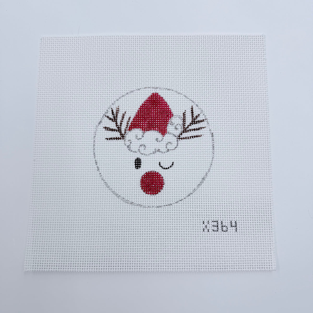 Winking Reindeer Canvas – KC Needlepoint