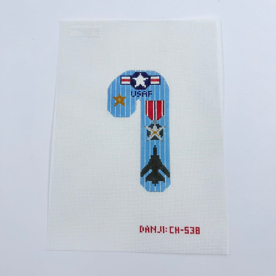 US Air Force Candy Cane Canvas – KC Needlepoint