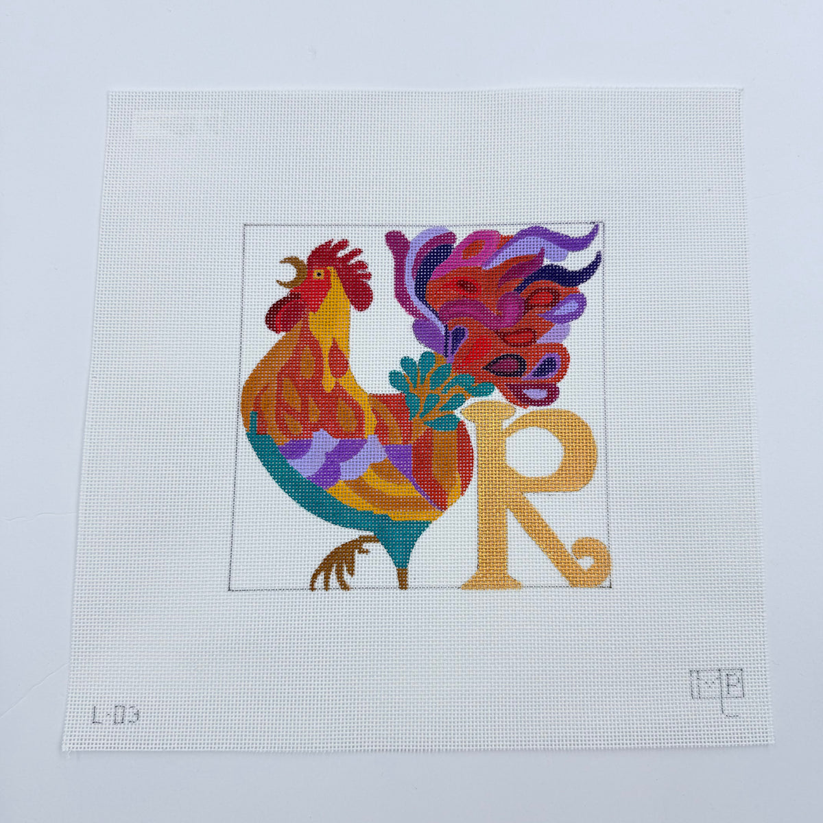 R is For Rooster Canvas – KC Needlepoint