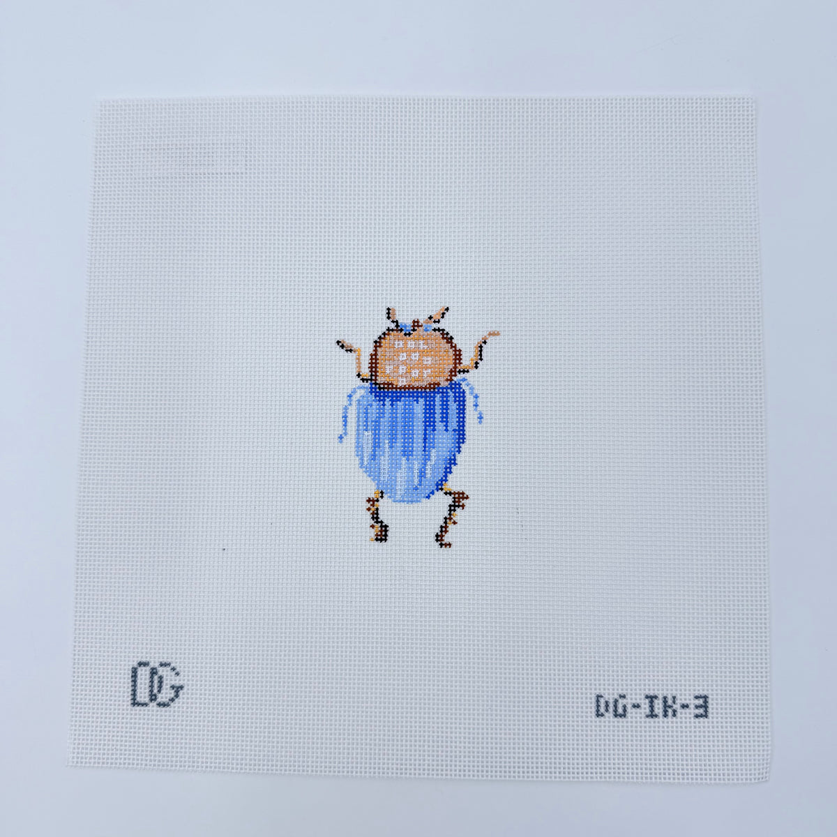 Light Blue Scarab Canvas – KC Needlepoint