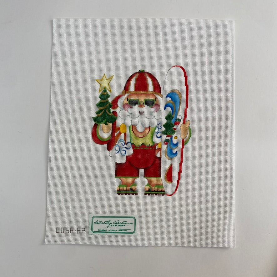 Surfboard Squatty Santa Canvas – KC Needlepoint