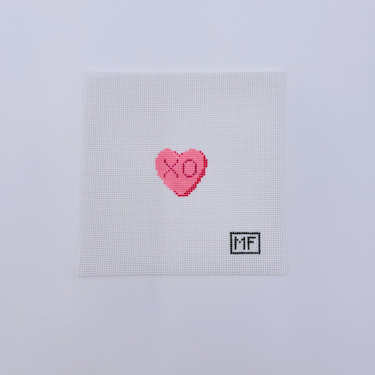 XO Pink Heart Mini Canvas – KC Needlepoint