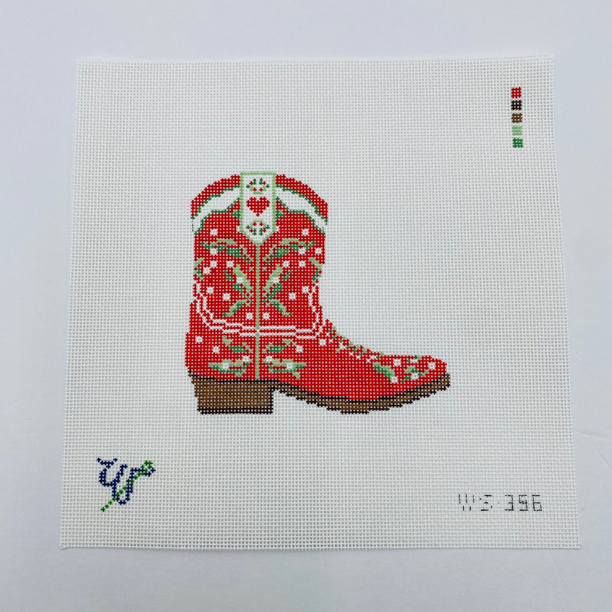 Snowdrop Cowboy Boot Canvas – KC Needlepoint