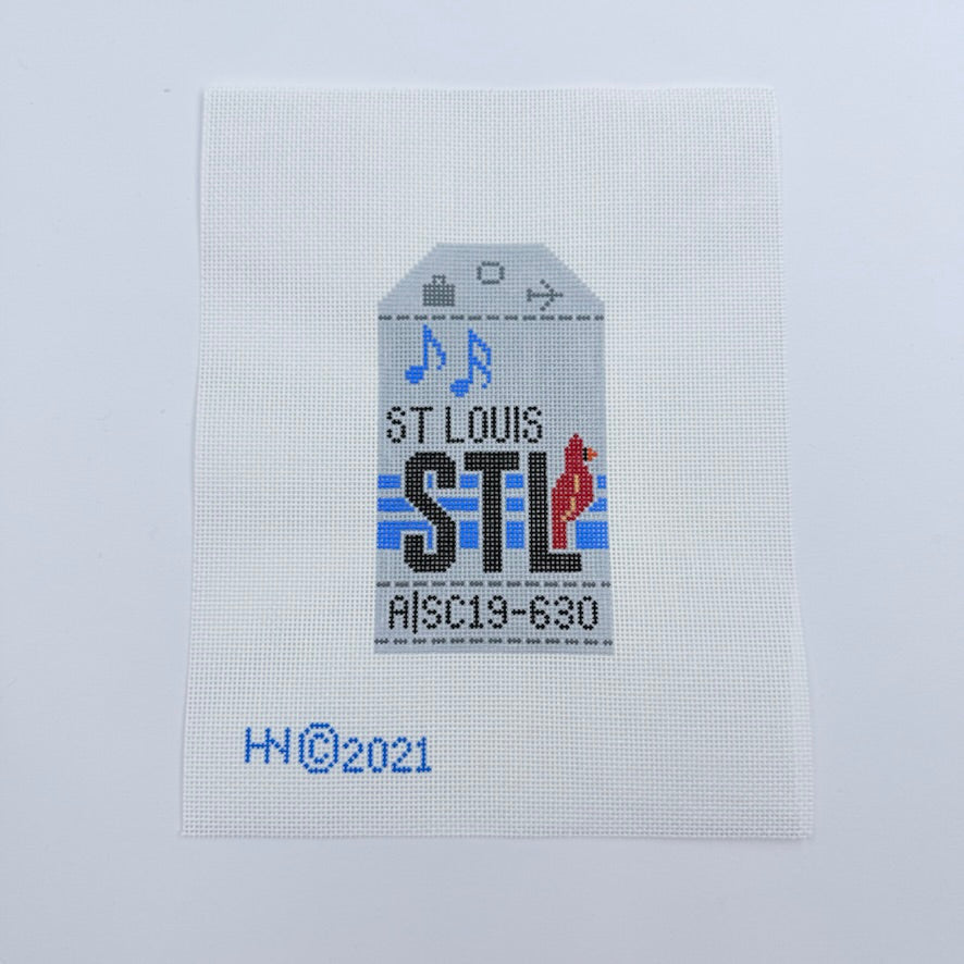 St. Louis Vintage Travel Tag Canvas – KC Needlepoint