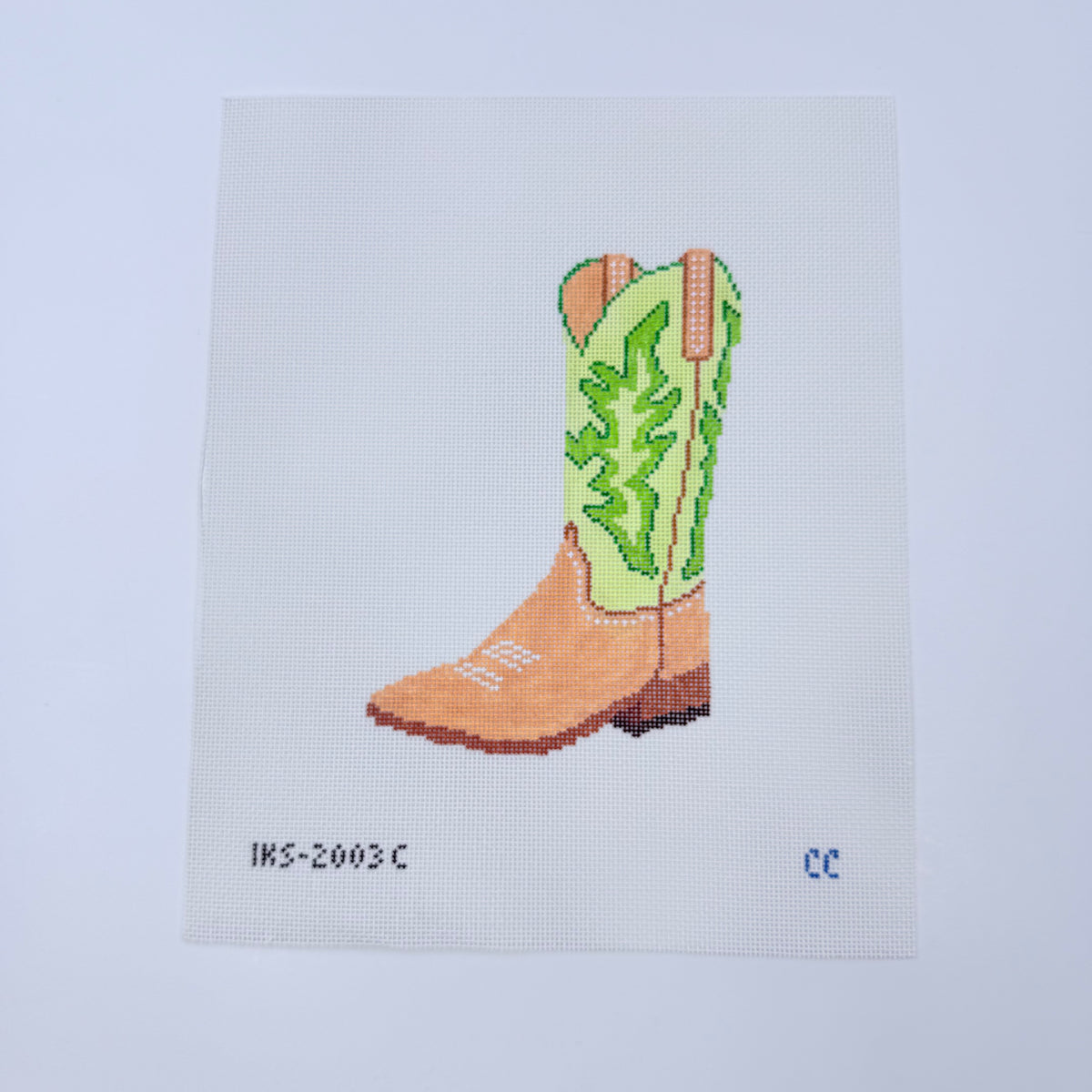 Green Cowboy Boot Ornament Canvas – KC Needlepoint