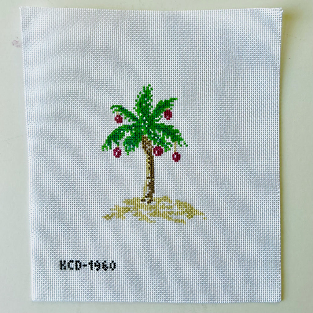 Chirstmas Palm Tree Canvas | KC Needlepoint