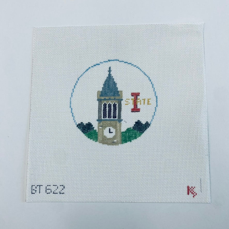 Iowa State Round Canvas – KC Needlepoint