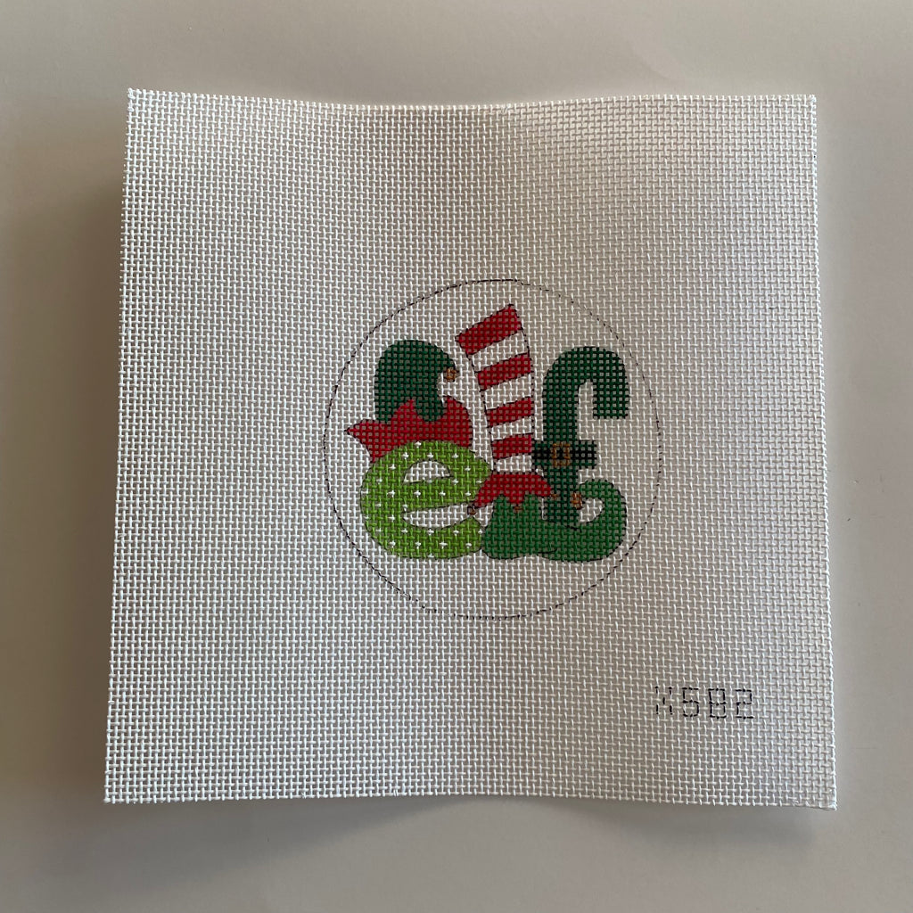 Elf Round Canvas | KC Needlepoint