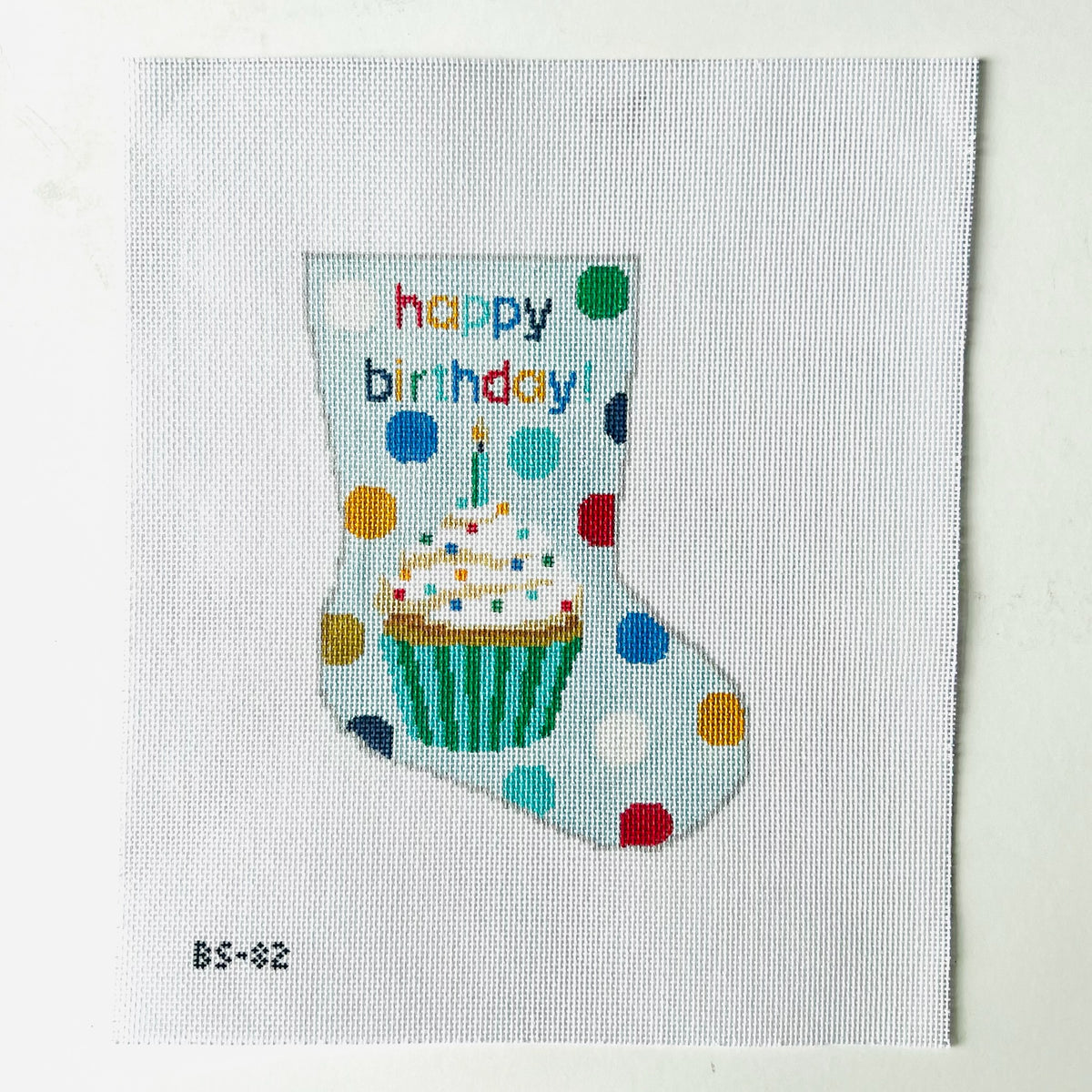 Happy Birthday Blue Ornament Sized Bauble Stocking Canvas – KC Needlepoint