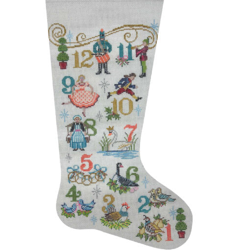 Twelve Days of Christmas Stocking Canvas – KC Needlepoint