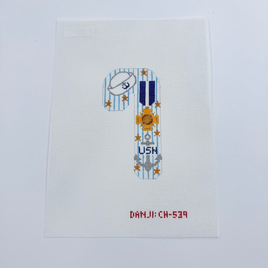 US Navy Candy Cane Canvas – KC Needlepoint