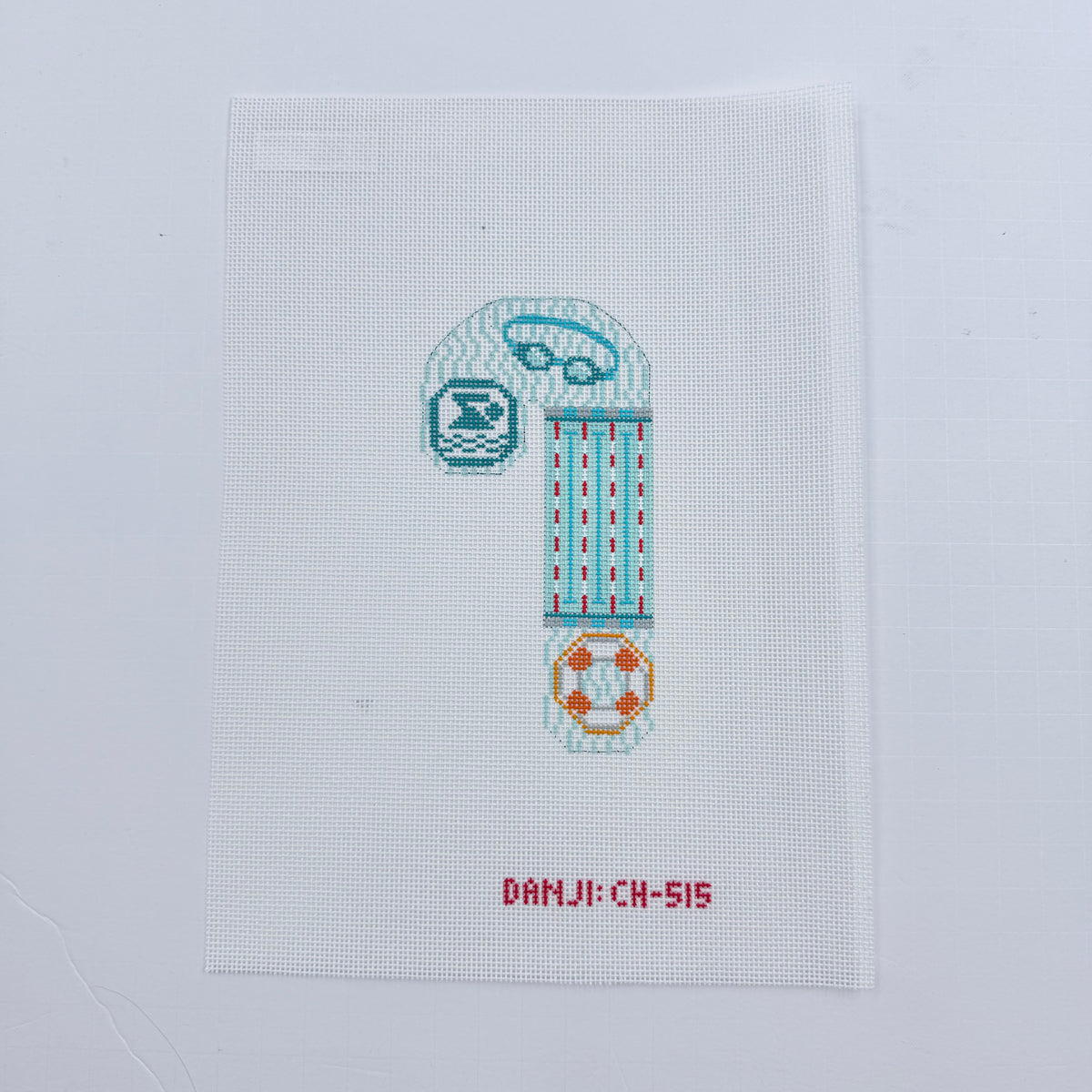 Swimming Candy Cane Canvas – KC Needlepoint