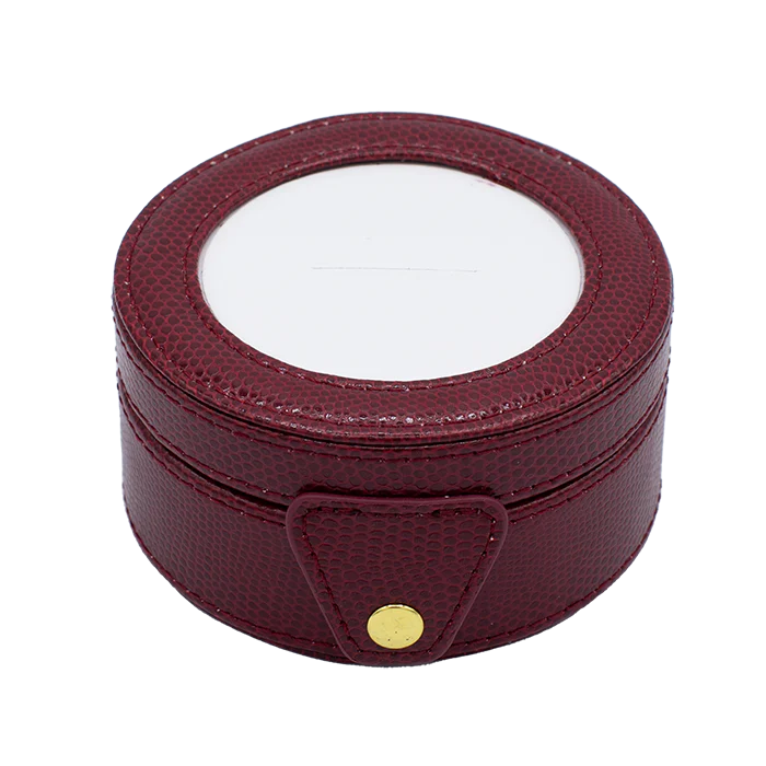 Round Leather Gift Box | KC Needlepoint