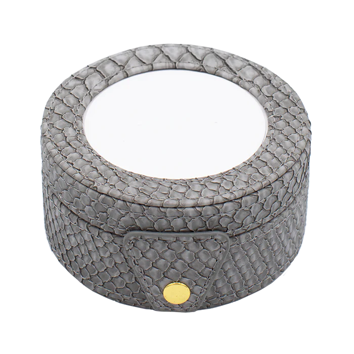 Round Leather Gift Box | KC Needlepoint