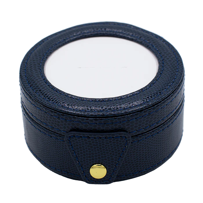 Round Leather Gift Box | KC Needlepoint