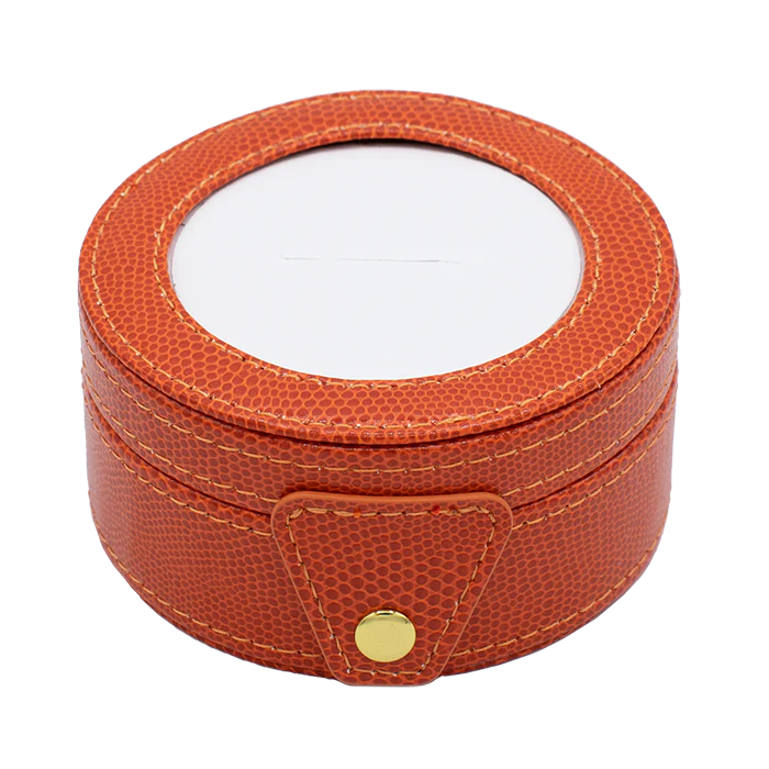 Round Leather Gift Box | KC Needlepoint