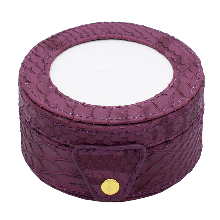 Round Leather Gift Box | KC Needlepoint