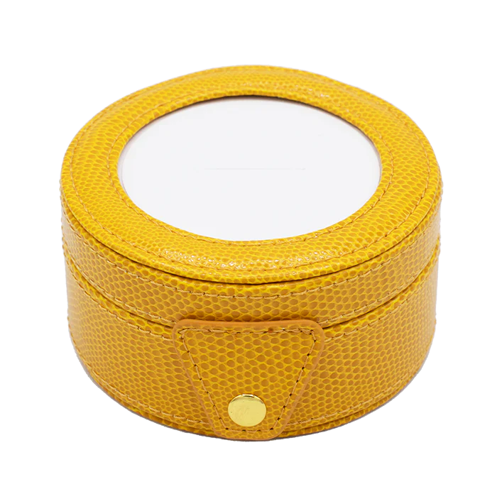 Round Leather Gift Box | KC Needlepoint