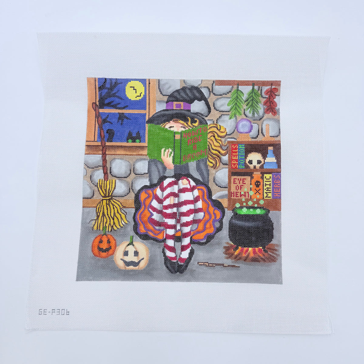 Stitching Girl Witch Needlepoint Canvas – KC Needlepoint