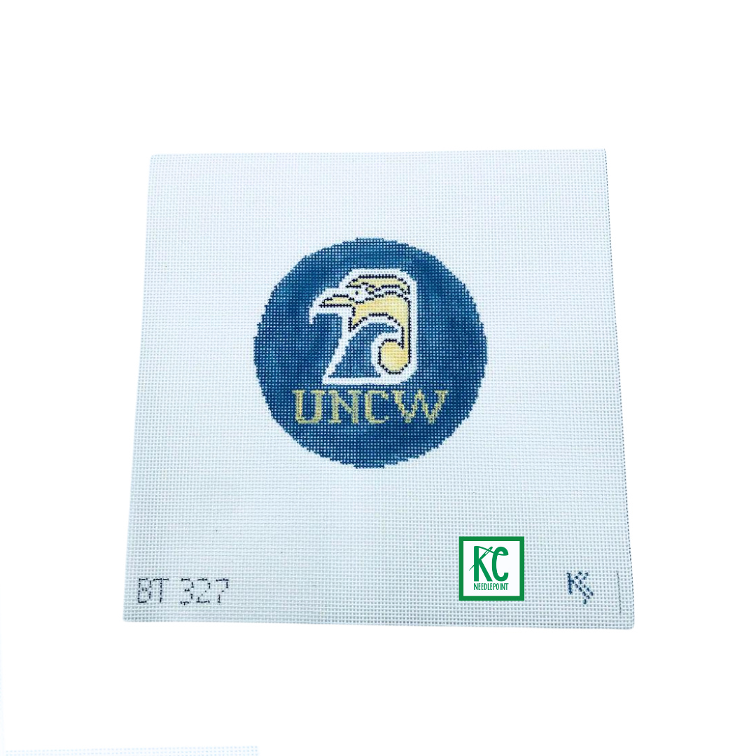 UNC Wilmington Round Canvas – KC Needlepoint