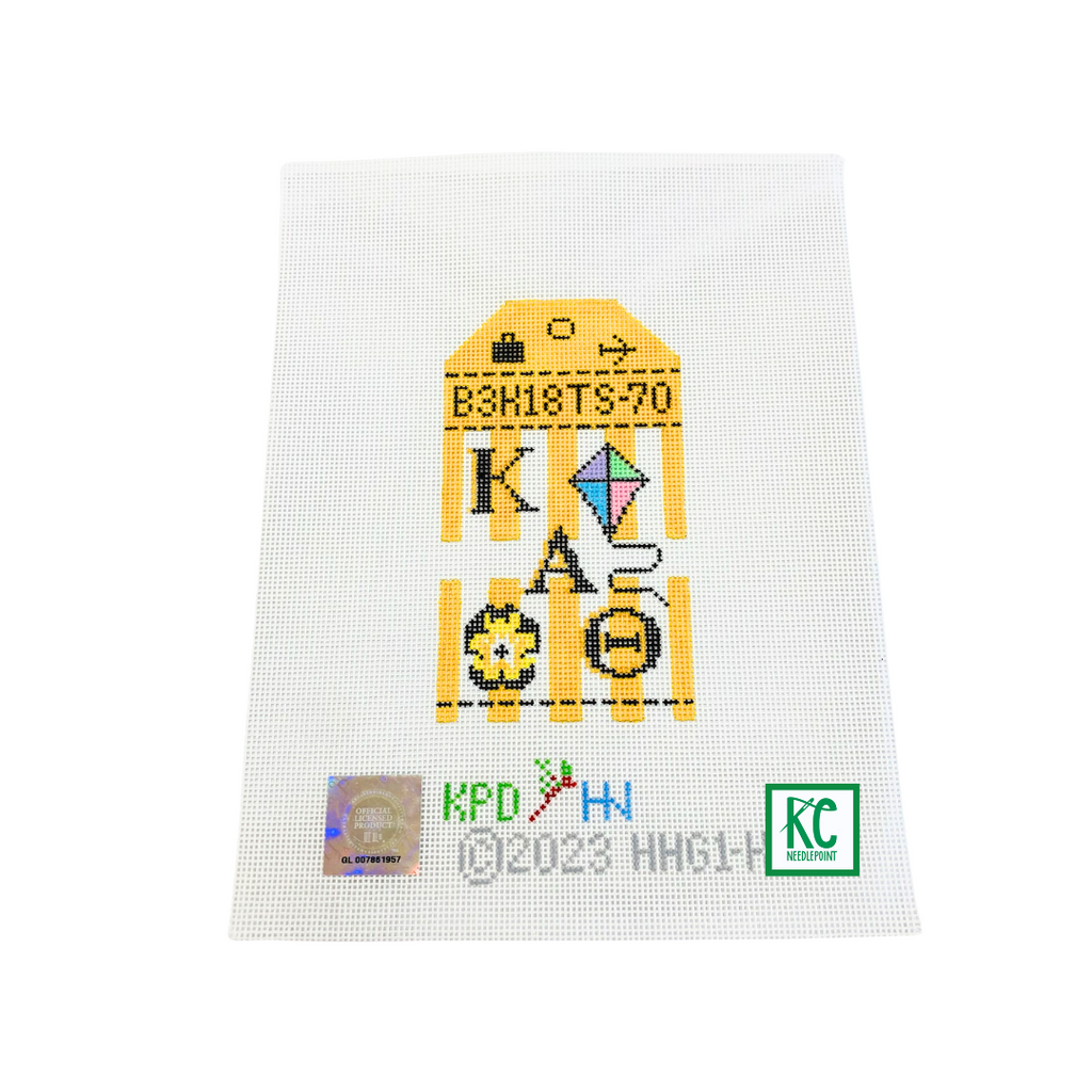 Kappa Alpha Theta Travel Tag Canvas | KC Needlepoint