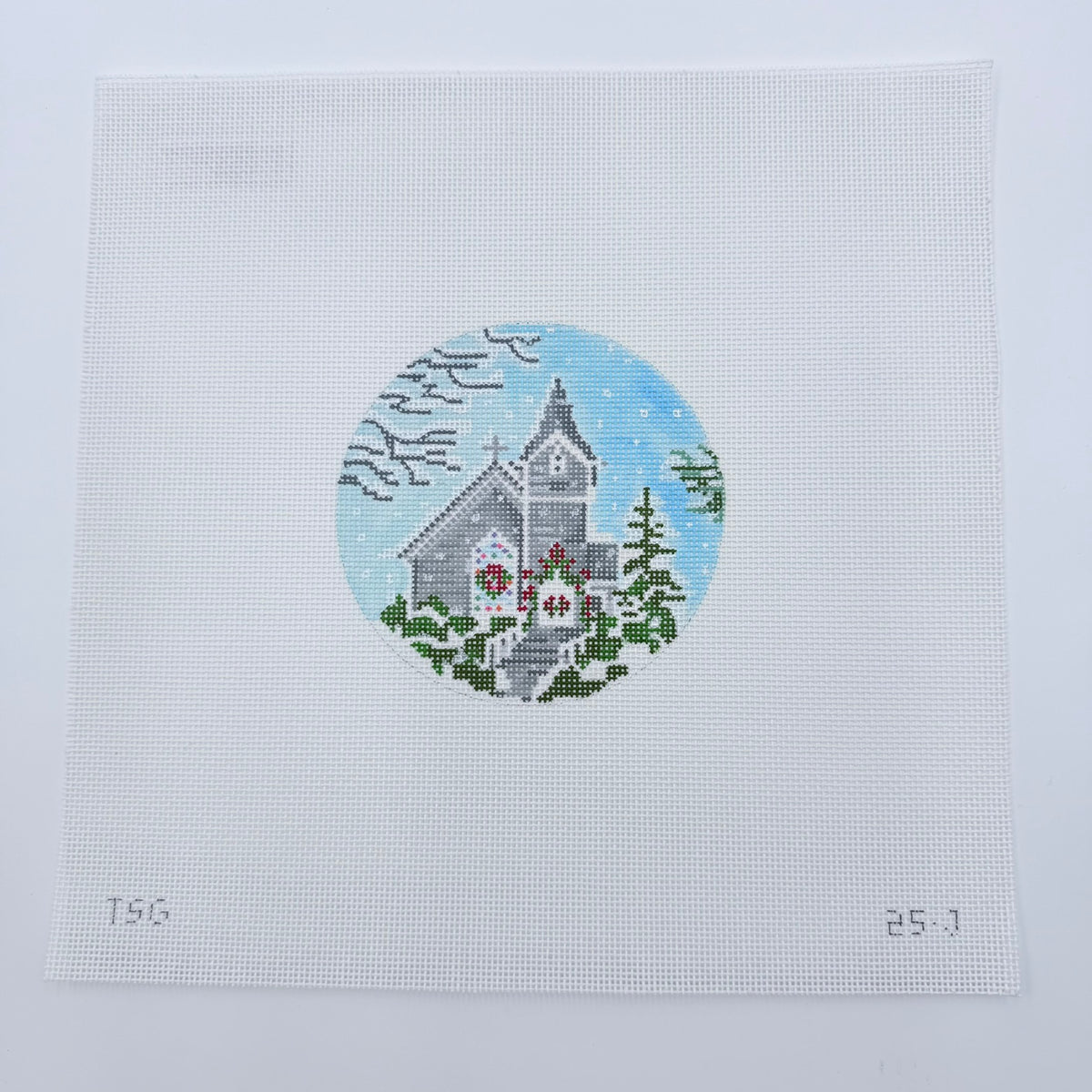 Sconset Chapel Round Canvas – KC Needlepoint