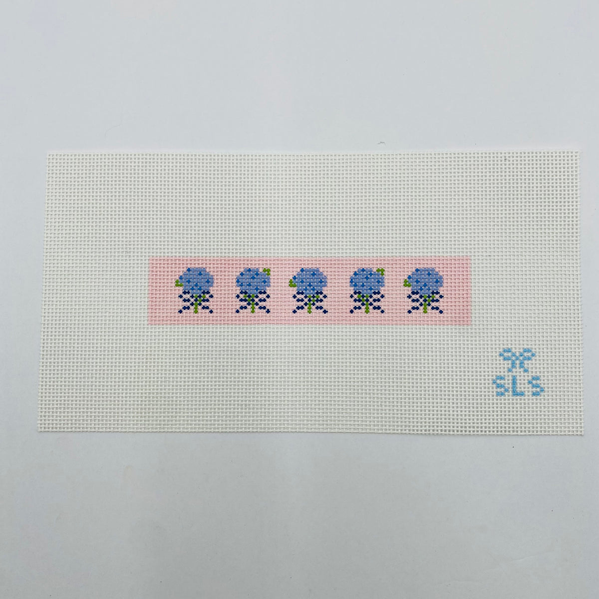 Hydrangea with Stem on Pink Bookmark/Fob Canvas – KC Needlepoint