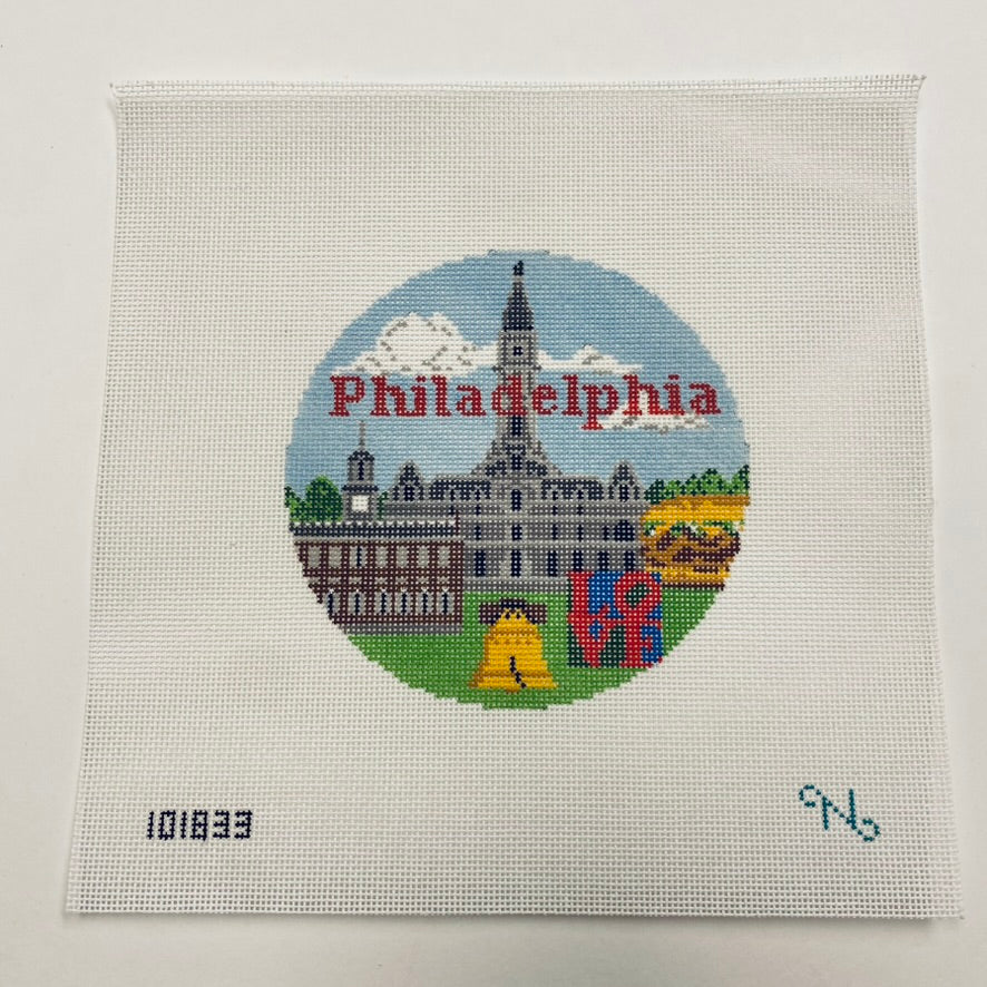 Williamsburg Travel Round Needlepoint Canvas | KC Needlepoint
