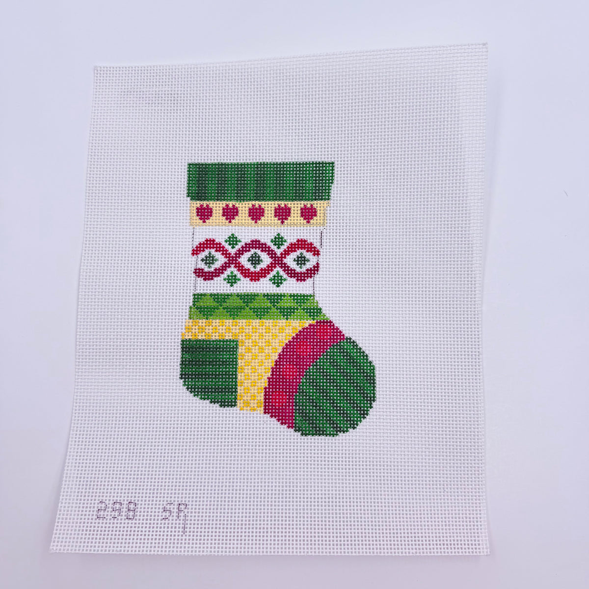 Geo Hearts Mini Stocking Canvas – KC Needlepoint