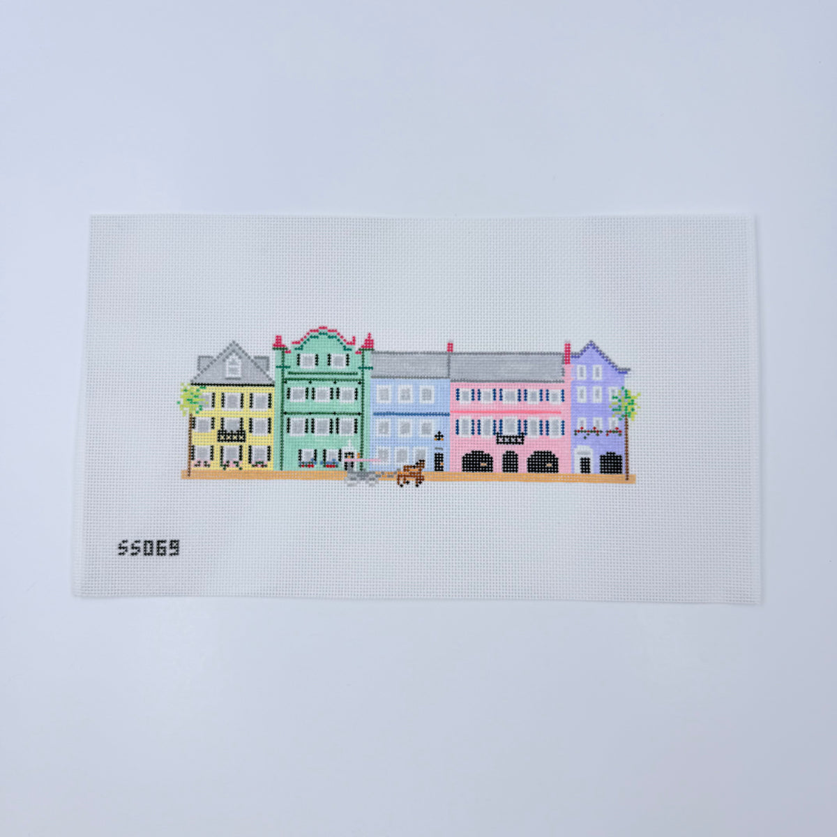 Rainbow Row Charleston Canvas – KC Needlepoint
