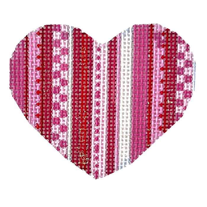 Multi Stripe Pink Mini Heart Canvas – KC Needlepoint