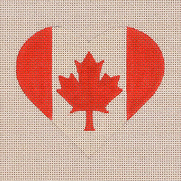 Canadian Flag Heart Canvas | KC Needlepoint