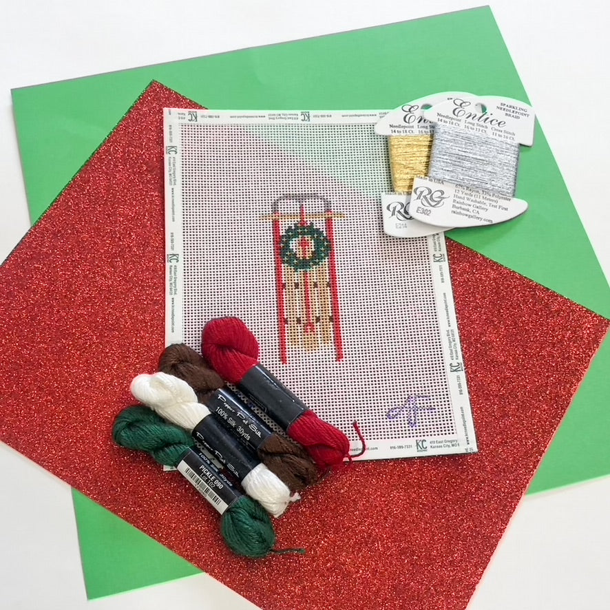 Sled Ornament Kit – KC Needlepoint