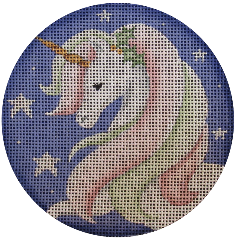 She Unicorn Round – KC Needlepoint