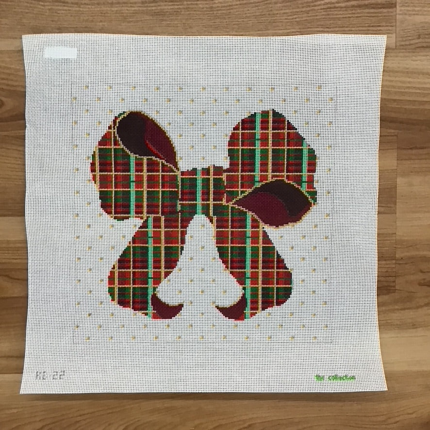 Plaid Bow Needlepoint Canvas | KC Needlepoint