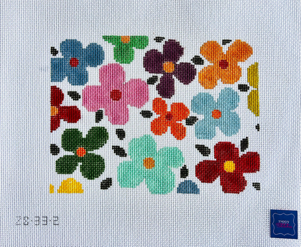 Flower Power Rainbow Canvas | KC Needlepoint