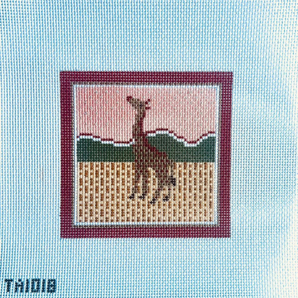 Giraffe Square Canvas – KC Needlepoint