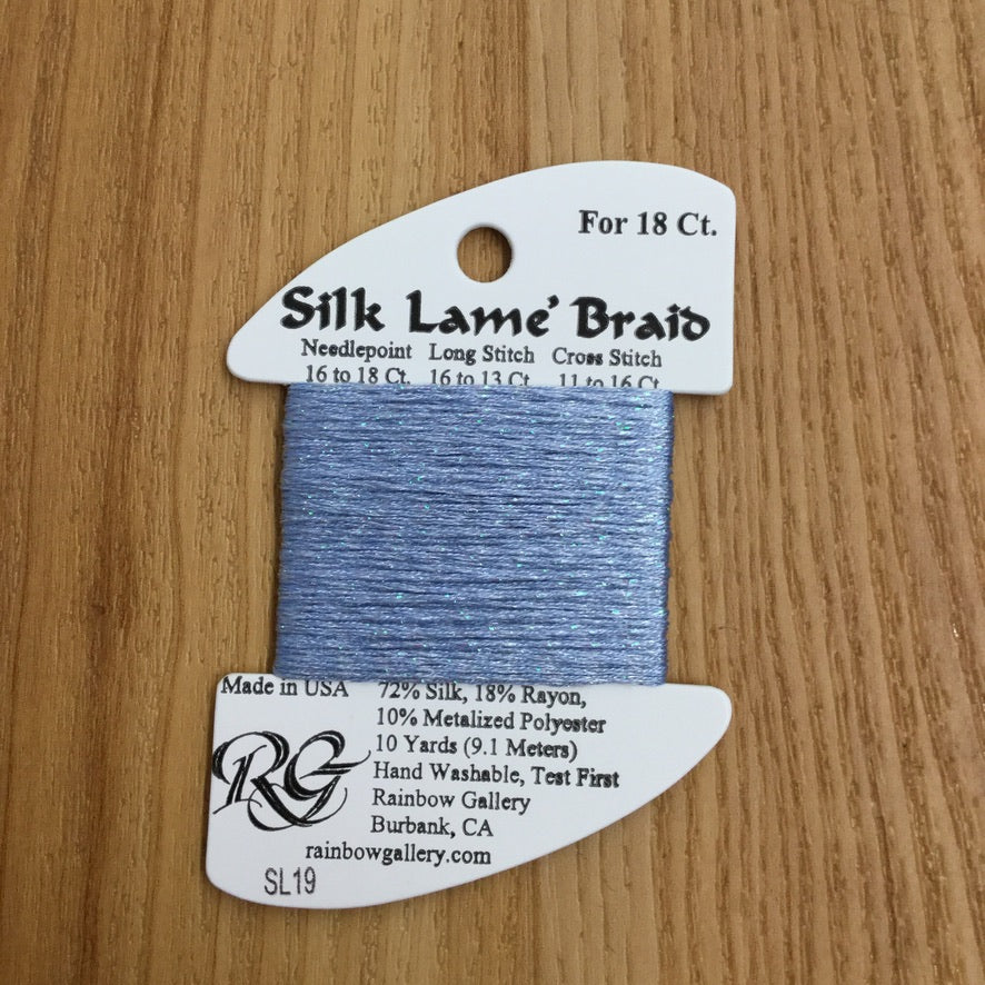 Silk Lamé Braid SL19 Antique Blue | KC Needlepoint