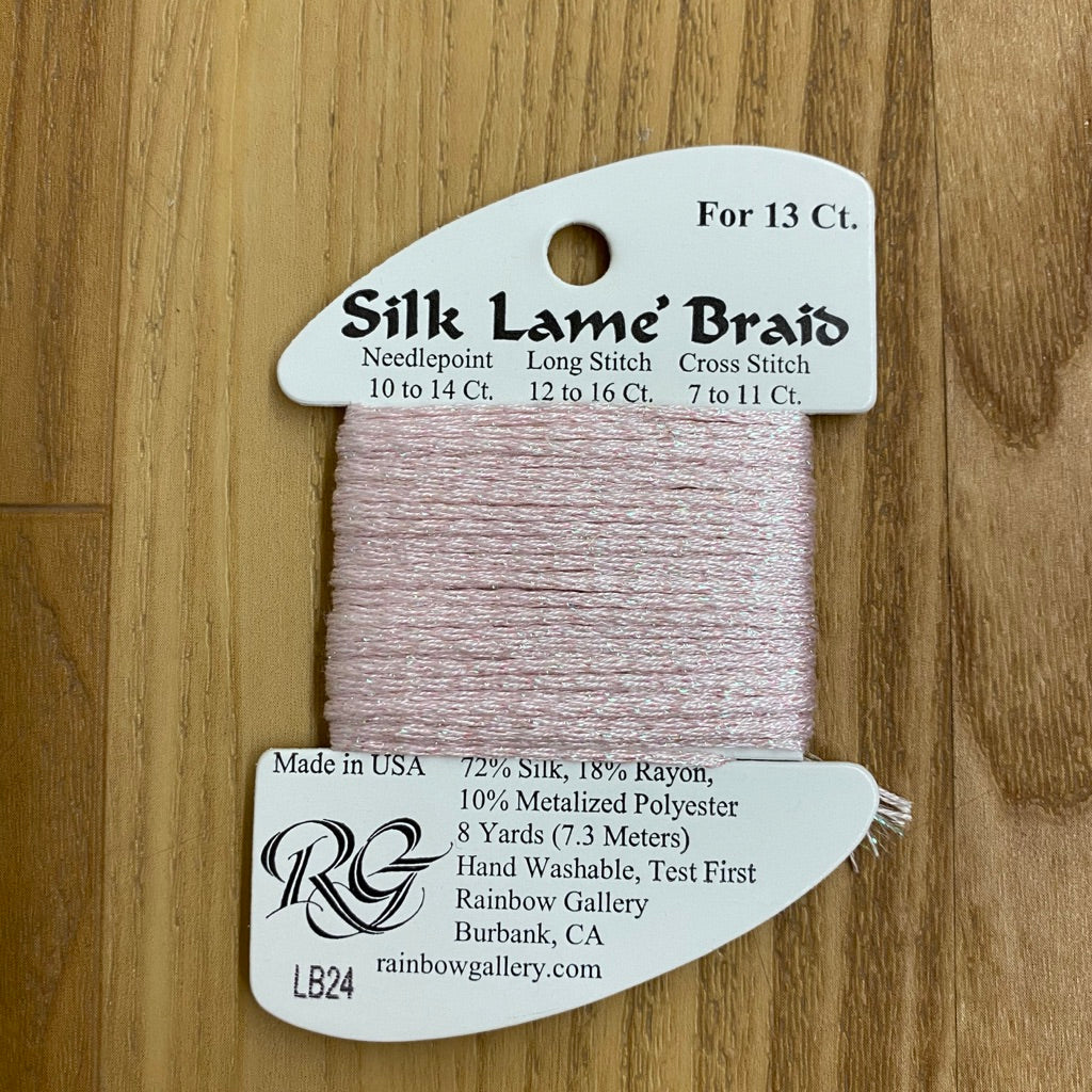 Silk Lamé Braid LB24 Baby Pink | KC Needlepoint