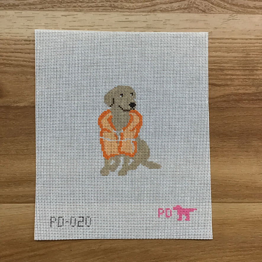 Yellow Lab with Life Jacket Canvas | KC Needlepoint