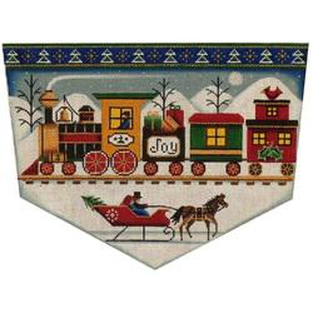 Train Stocking Topper | KC Needlepoint