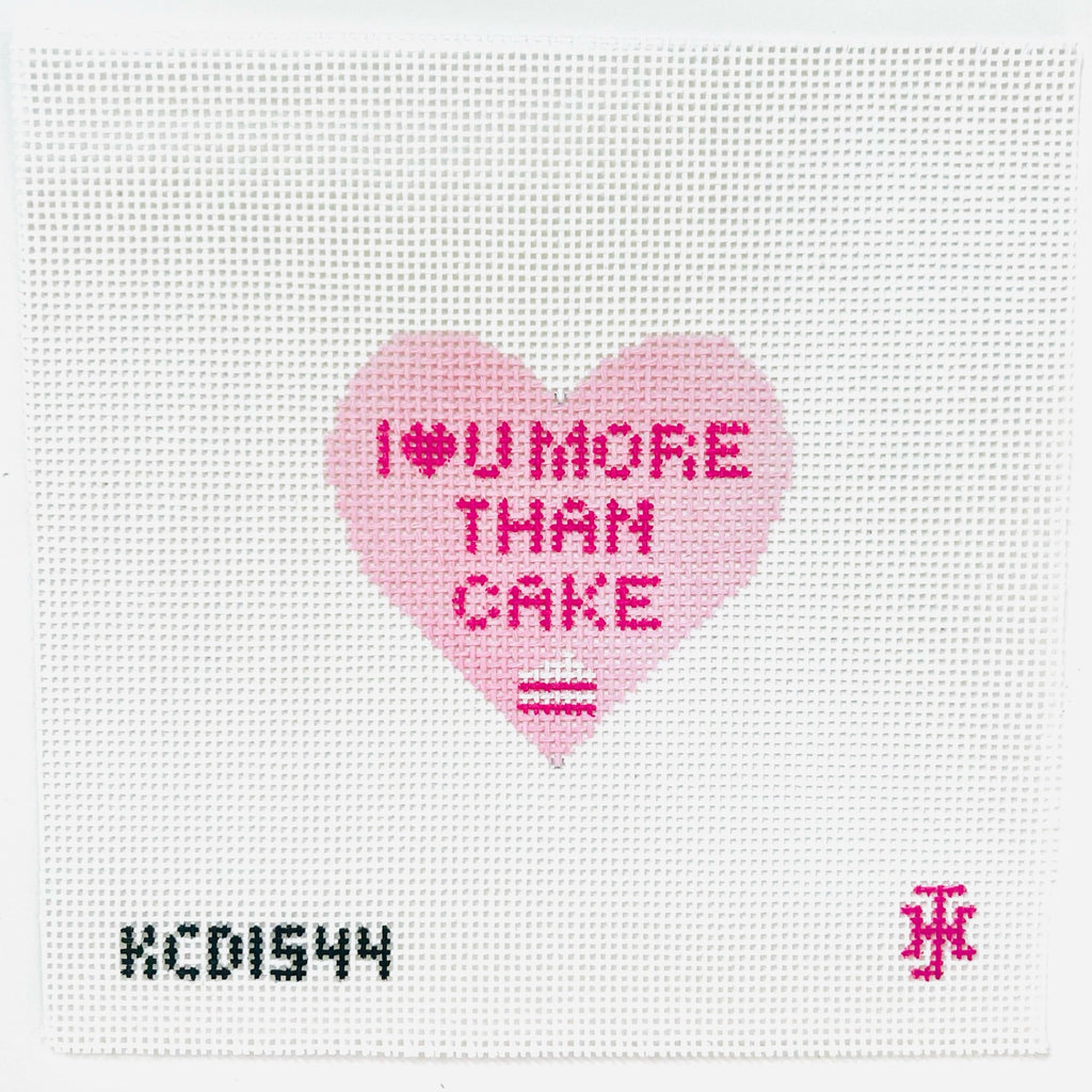 I Love U More Than Cake Canvas | KC Needlepoint
