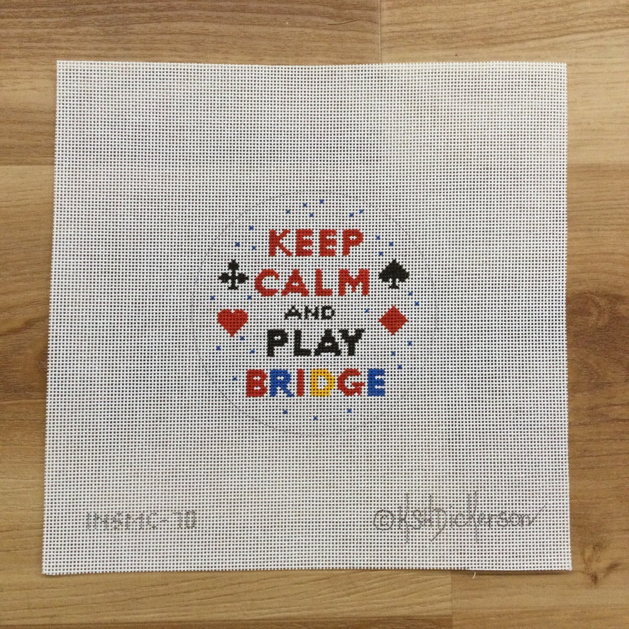 Keep Calm and Play Bridge Round Canvas – KC Needlepoint
