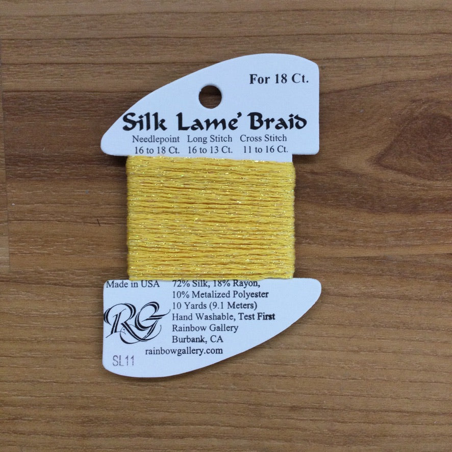 Silk Lamé Braid SL11 Yellow | KC Needlepoint