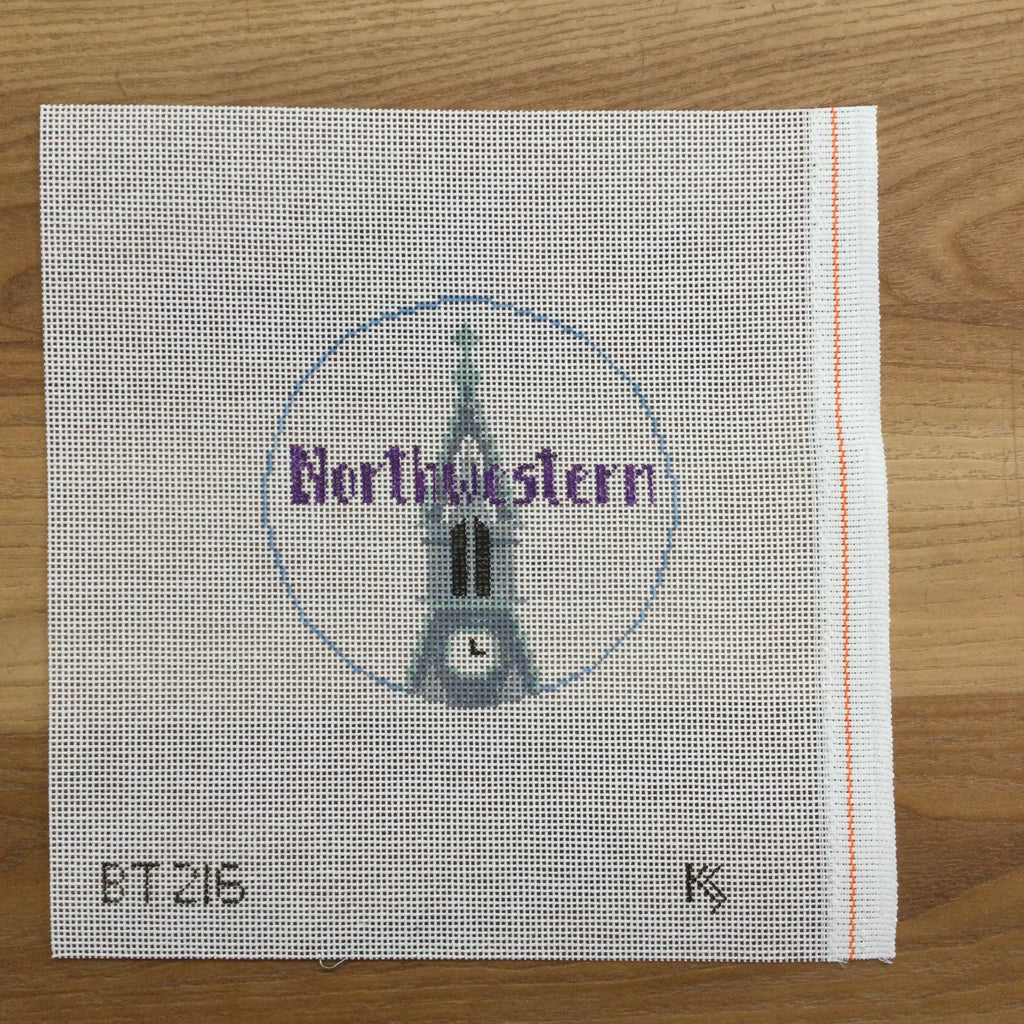 Northwestern Round Canvas | KC Needlepoint